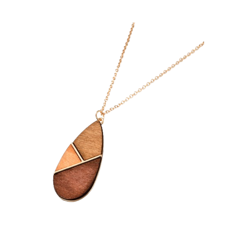 Brown Tear Drop- Necklace– Turtlefeet Company