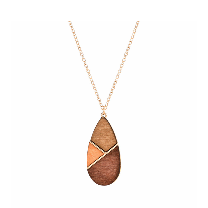 Brown Tear Drop- Necklace– Turtlefeet Company